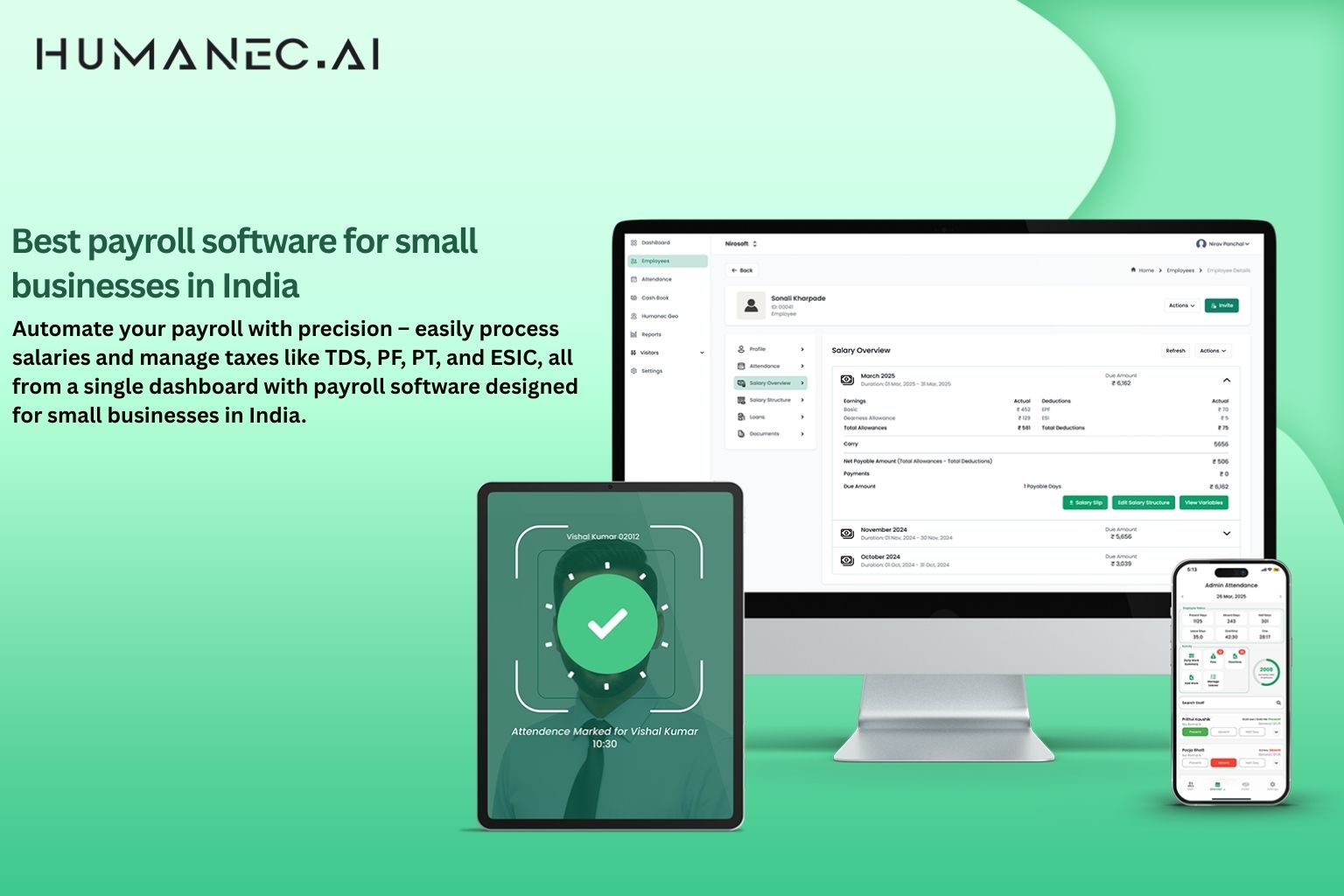 Best Payroll Software for Small Businesses in India | Humanec